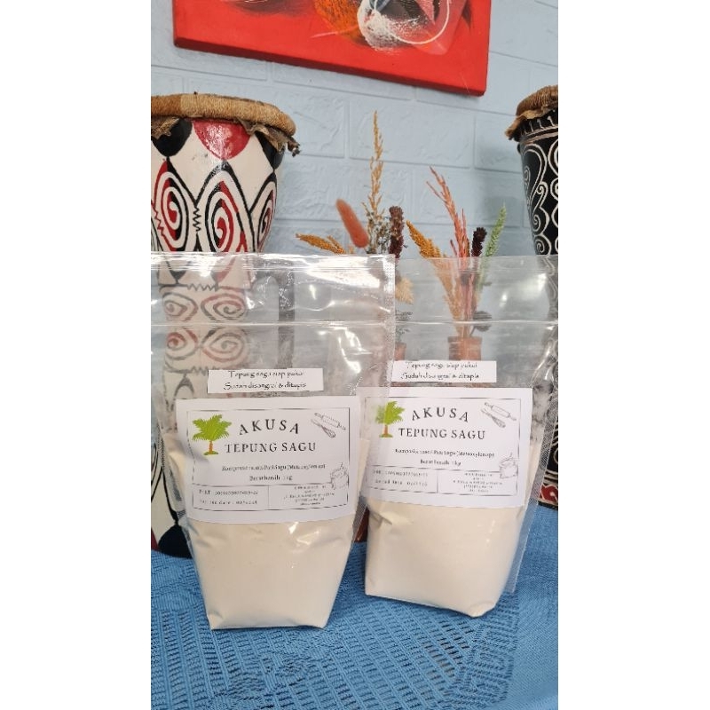 Jual Akusa Tepung Sagu asli Papua kemasan 1kg | Shopee Indonesia
