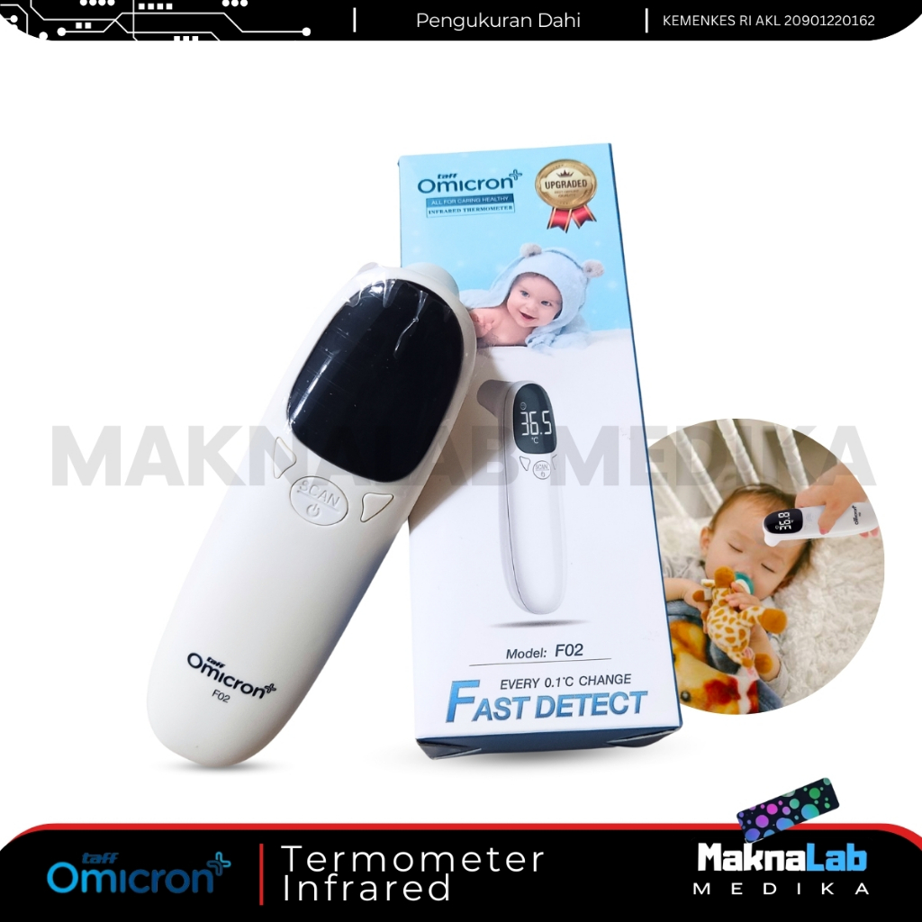 Jual taff Omicron Termometer Infrared Non Contact Alat Ukur Suhu Tubuh ...