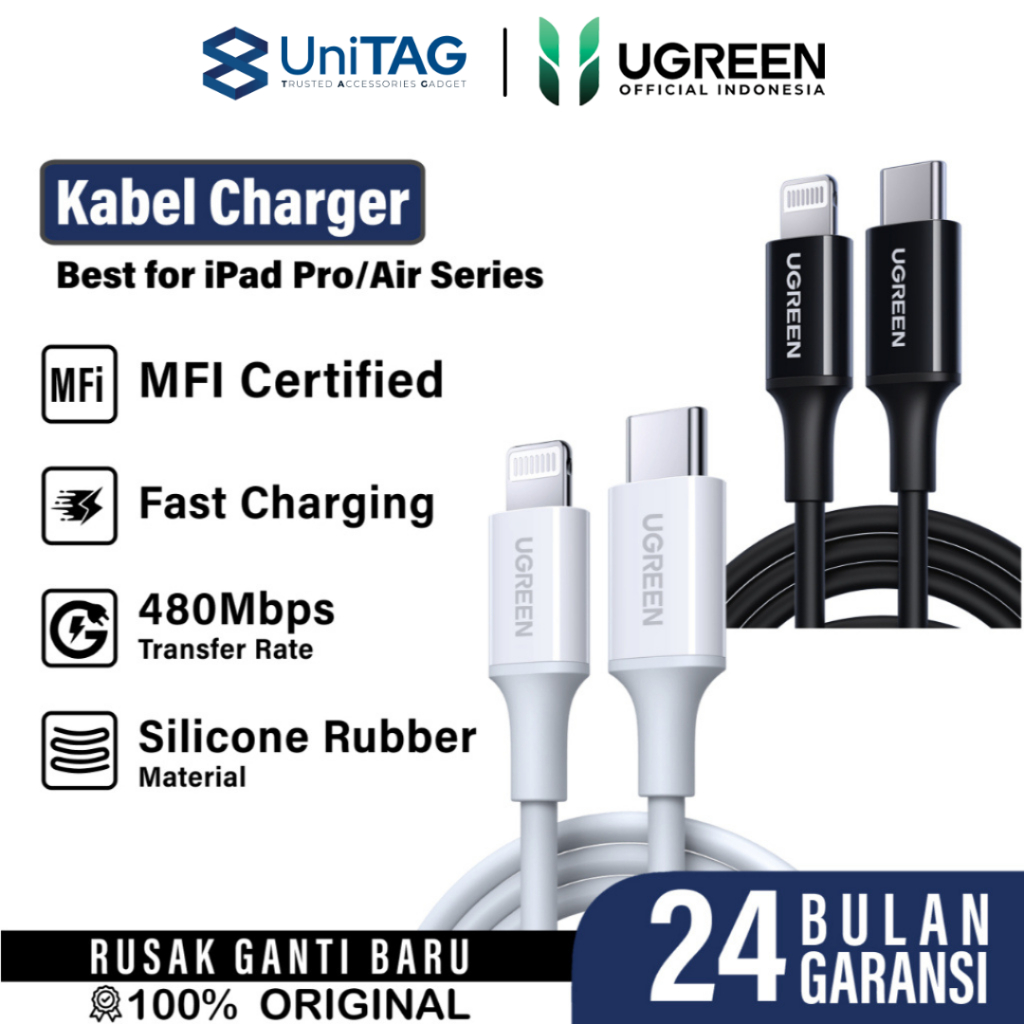 Jual UGREEN Kabel Data Fast Charging iPad Air Pro USB Type C Lightning ...