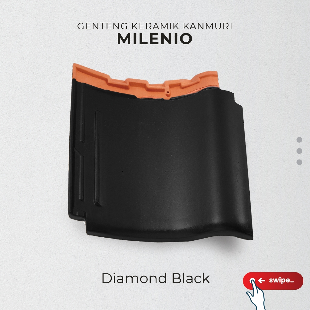Jual Genteng Keramik Kanmuri Milenio Diamond Black Hitam Glossy ...