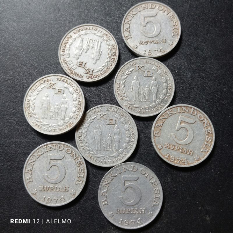 Jual uang koin kuno 5 rupiah KB tahun 1974 bekas detail asli | Shopee Indonesia