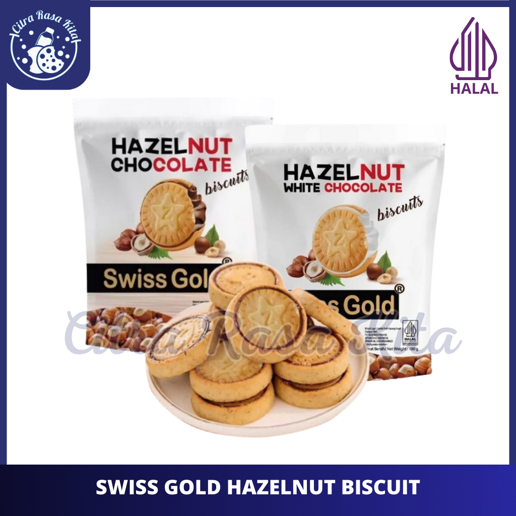 Jual Swiss Gold Hazelnut Chocolate & White Chocolate Biscuit / Hazelnut ...