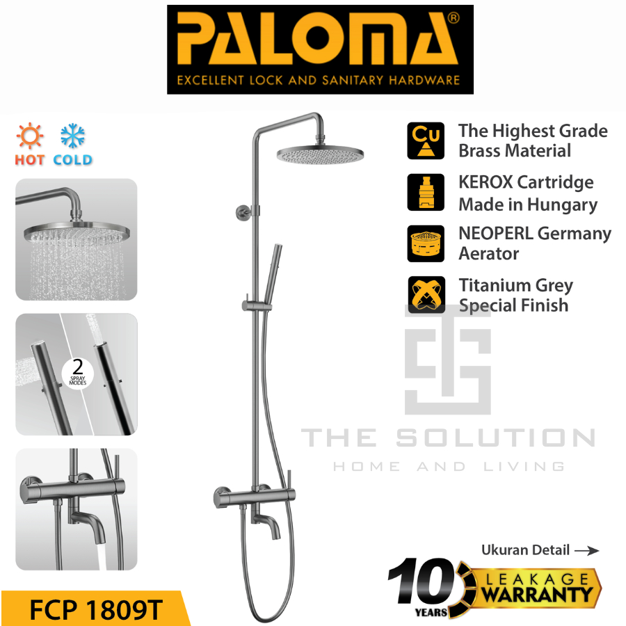 Jual Shower Tiang PALOMA FCP 1809T Titanium Grey Shower Tiang Set ...