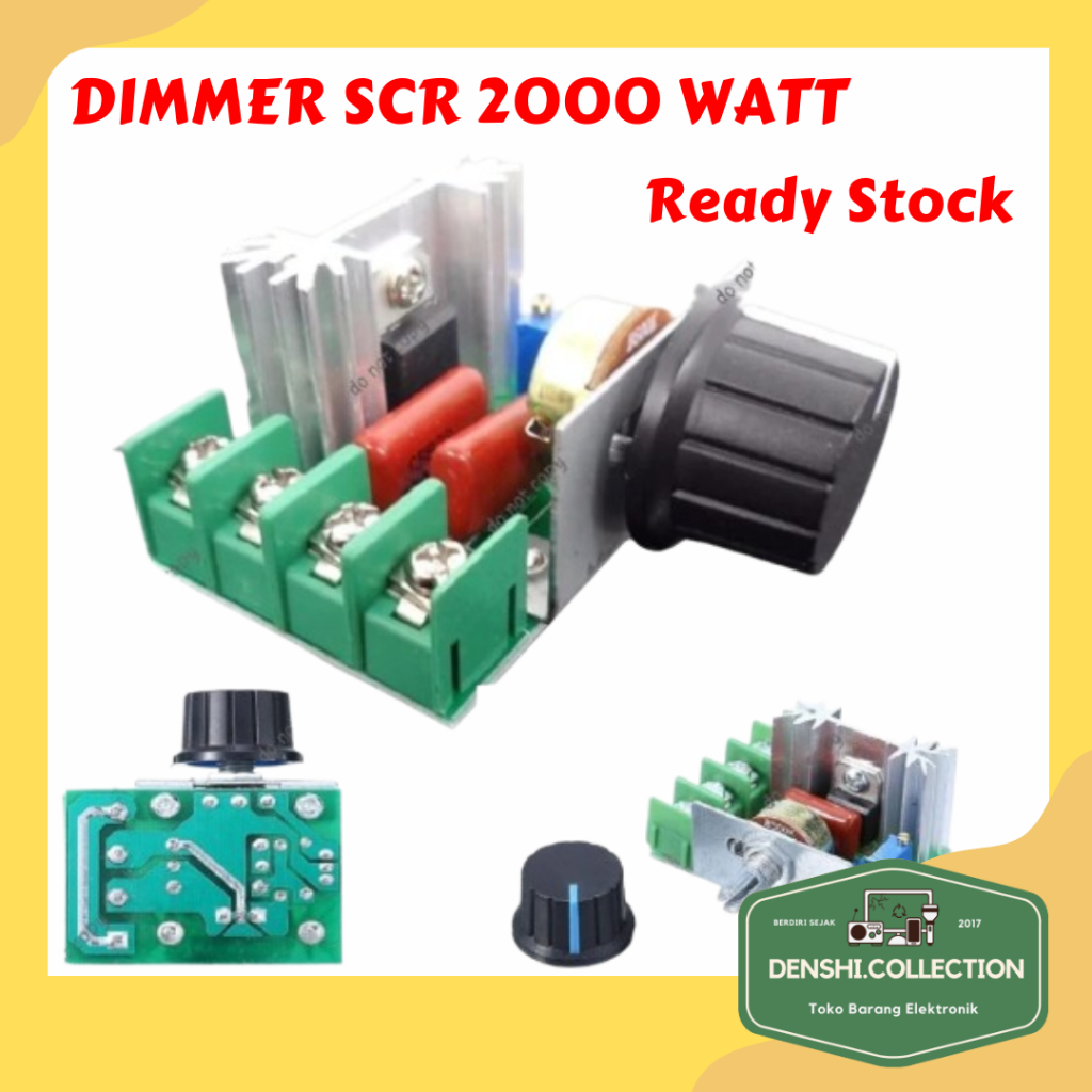 Jual Dimmer SCR 2000W Regulator Voltage 220V AC Motor Gurinda Bor Motor Speed Controller PWM ...