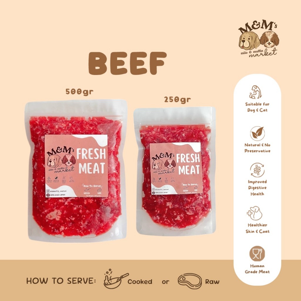 Jual Daging Sapi Segar Human Grade untuk Anjing & Kucing | Shopee Indonesia