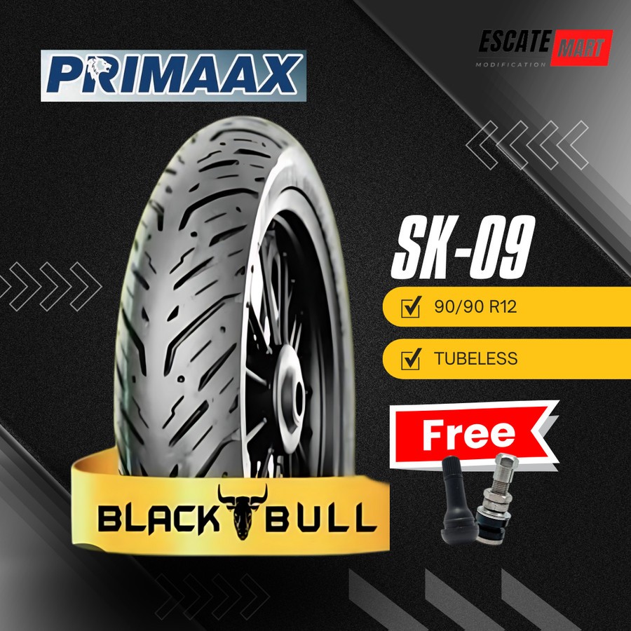 Jual PRIMAAX BLACK BULL SK-09 90/90-12 Tubeless - Ban Motor BLACK BULL SK09 90/90 Ring 12 ...
