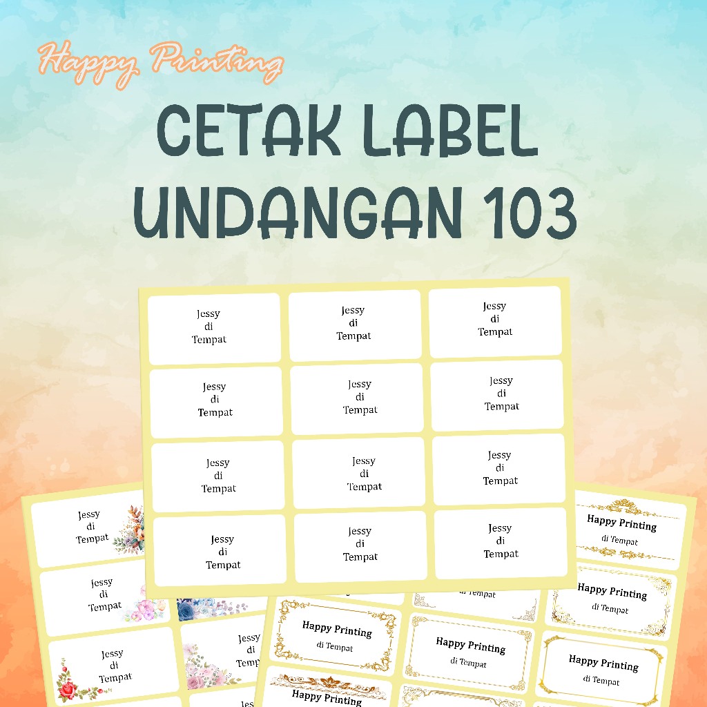 Jual moti 1-12 label nama undangan ukuran 103 Print Cetak Label Nama ...