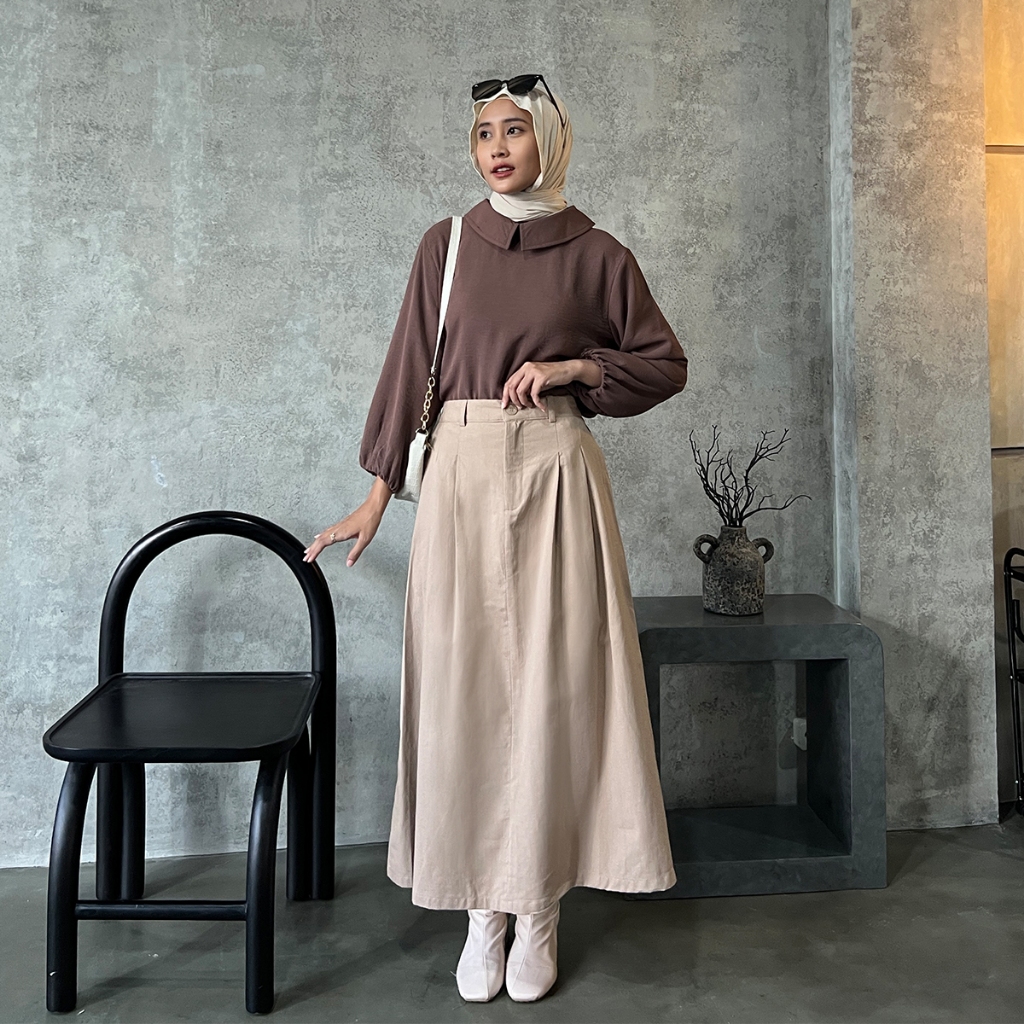 Jual YEPPUOUTFIT - Arin Skirt | Basic Rok Flare Linen Twill Lucu Nyaman ...