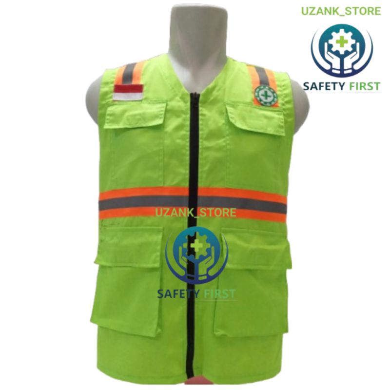 Jual [ FREE LOGO SAFETY & BENDERA ] Rompi Safety, Rompi Safety Proyek ...