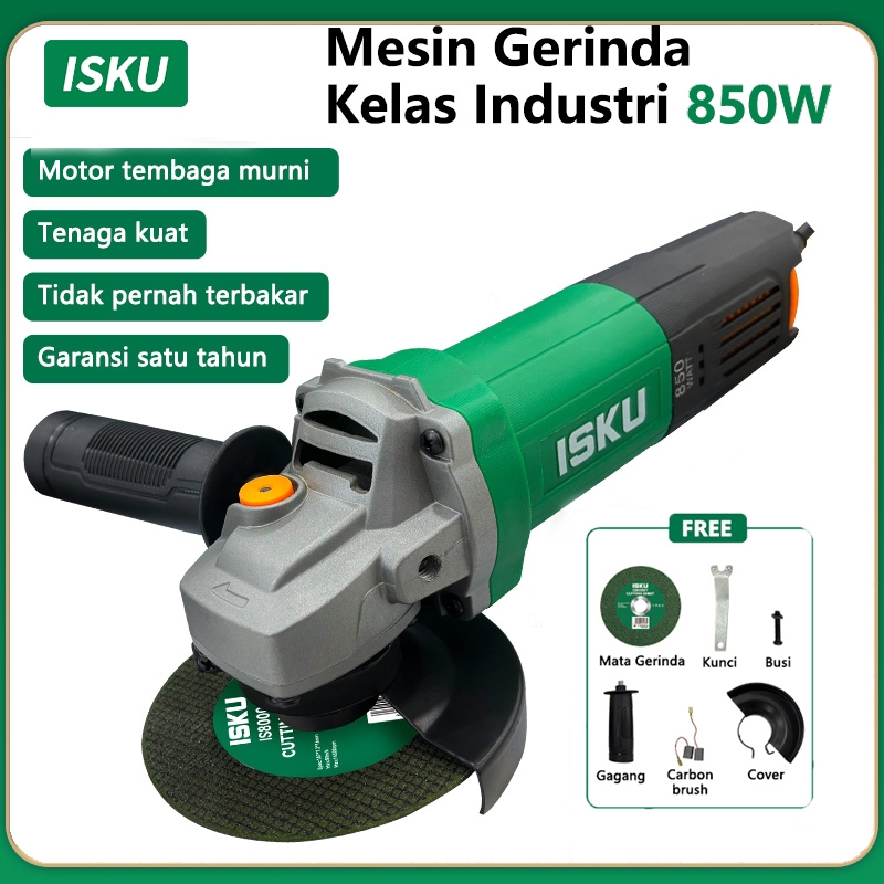 Jual ISKU mesin gerinda gurinda tangan/angle grinder 500W/850W 100% original multifungsi 4 inch ...