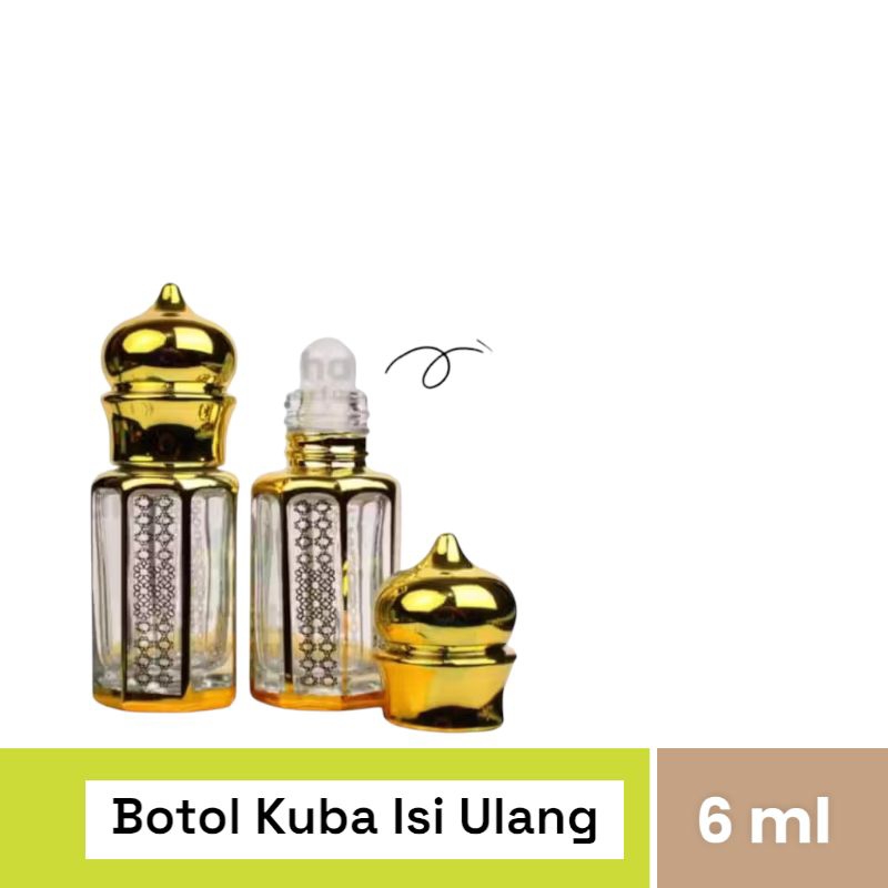 Jual botol isi ulang model kuba gold/parfum isi ulang 3 ml/6 ml ...