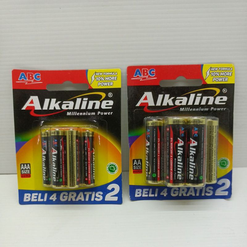 Jual Baterai ABC Alkaline AA isi 6 Alkaline AAA isi 6 Original | Shopee ...
