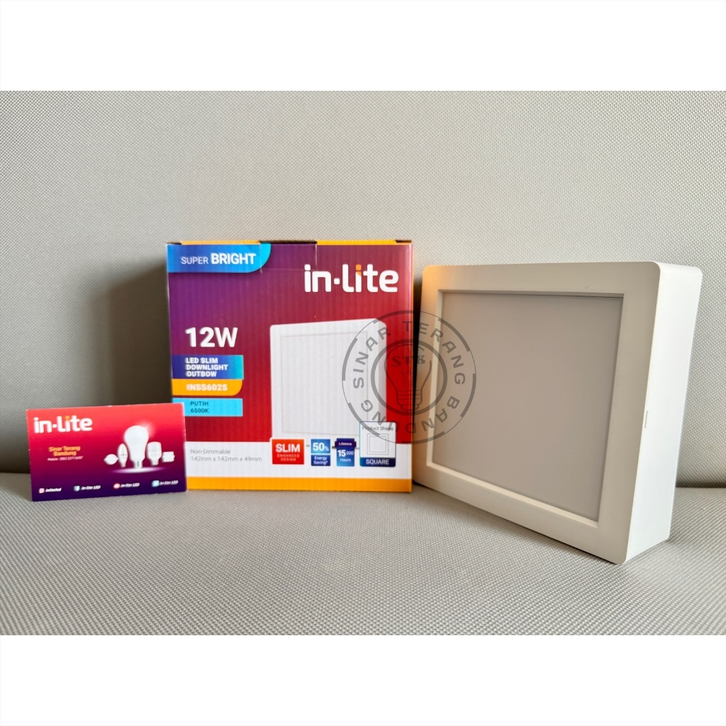 Jual LAMPU LED INLITE SLIM DOWNLIGHT OUTBOW TEMPEL KOTAK 12 WATT 12W ...