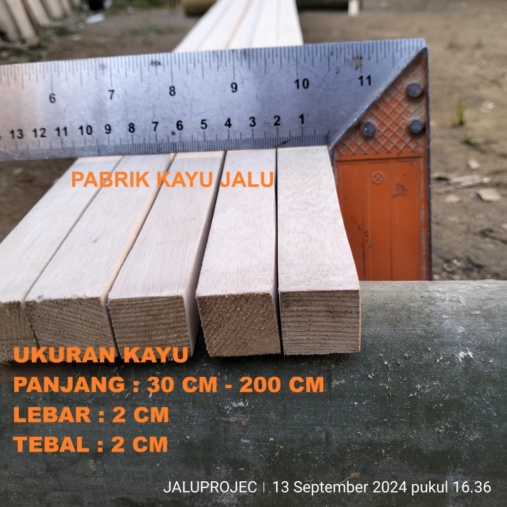 Jual 10 BATANG LIST KAYU 2X2X200 CM / PANJANG 2 METER SERUT HALUS ...