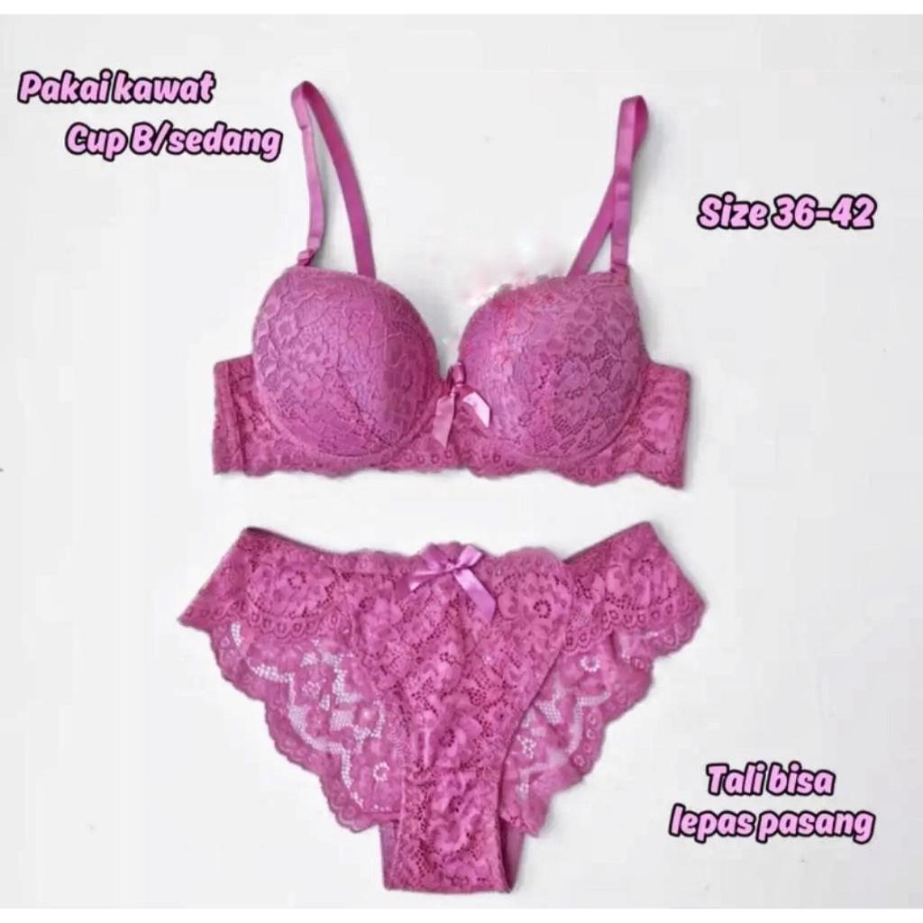 Jual BRA SET bh + cd beha celana dalam wanita setelan renda import quality 36-42 cup B Terlaris ...