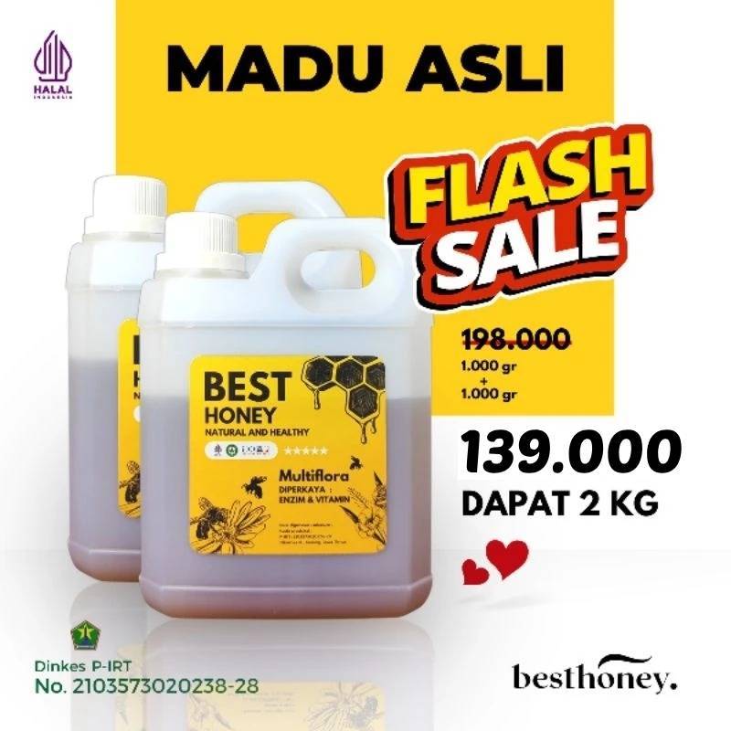 Jual Best Honey - Madu Asli Paket Bundling Madu Multiflora Original 1kg ...