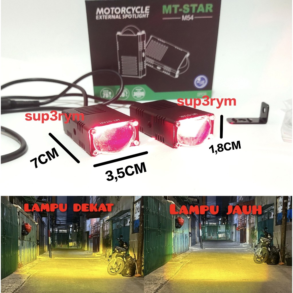 Jual Lampu Tembak sorot MT STAR M54 blue lens plus kipas DEVIL LED Laser Gun D2 d3 Grill Mobil ...