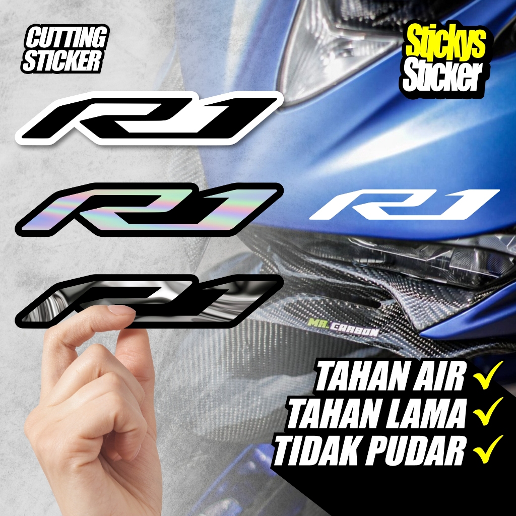 Jual Sticker logo R1 cutting sticker YAMAHA R1 6 pilihan warna dan ...
