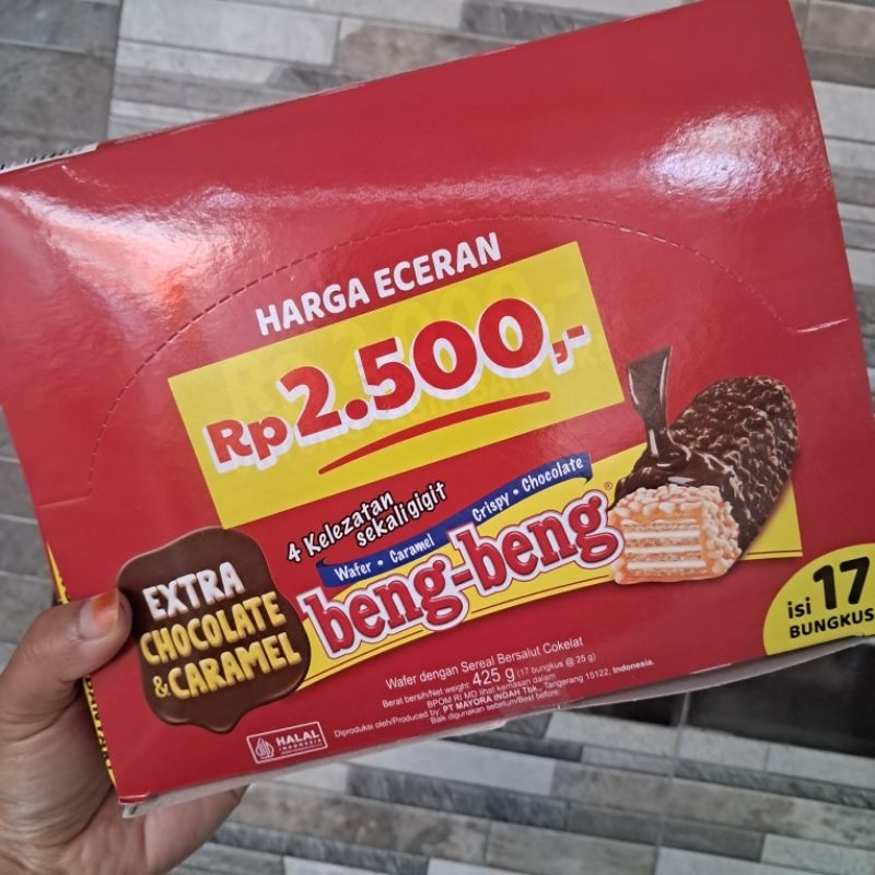 Jual Beng Beng Wafer Chocolate Box 17 pcs x 25gr Extra Chocolate ...