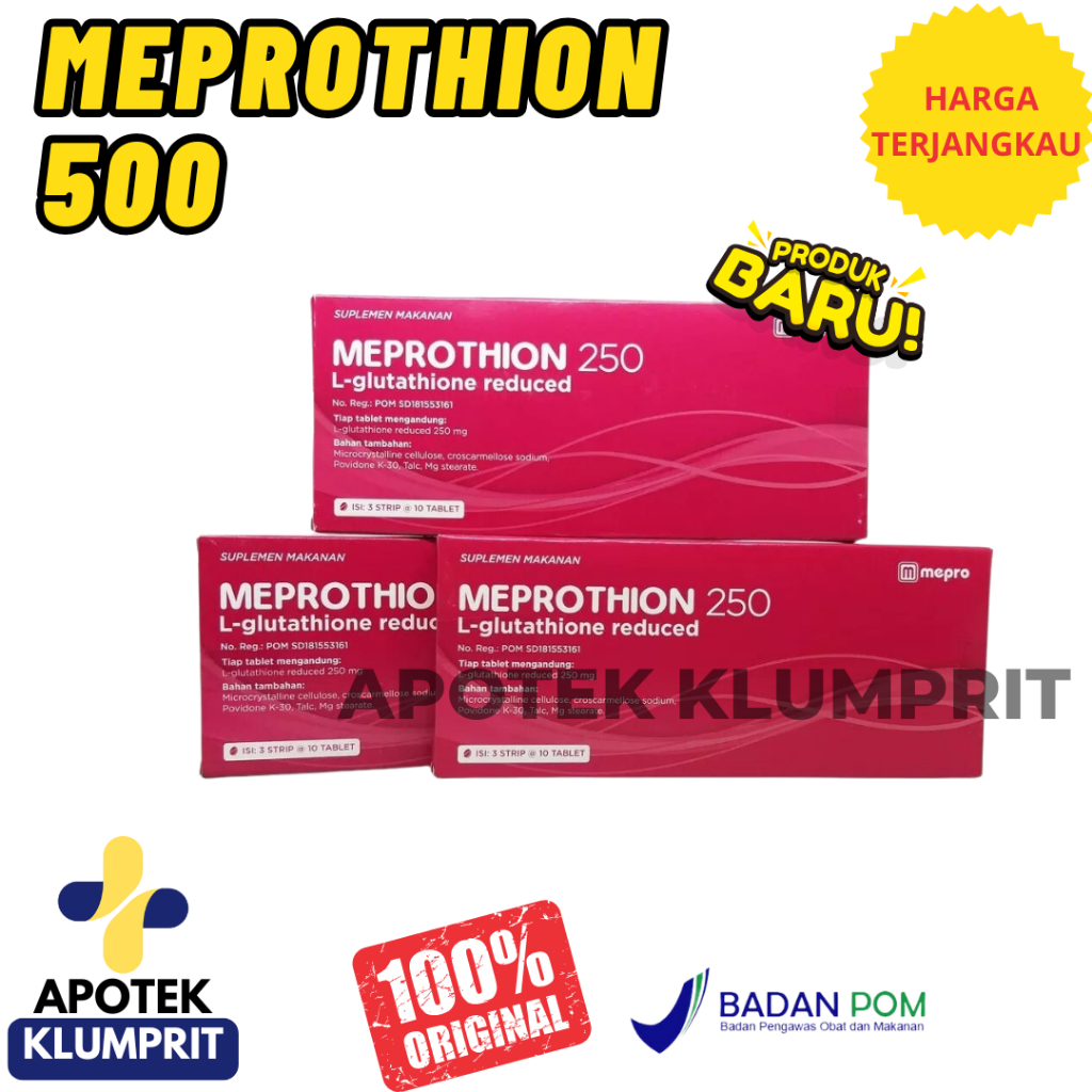 Jual HARGA PER TAB MEPROTHION/L GLUTATHIONE/250MG/500MG | Shopee Indonesia