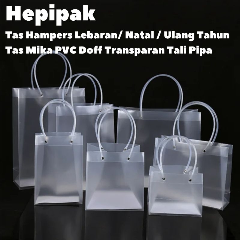 Jual Tas Mika PVC Doff Tali Tambang / Goodie Bag Transparant Hampers ...
