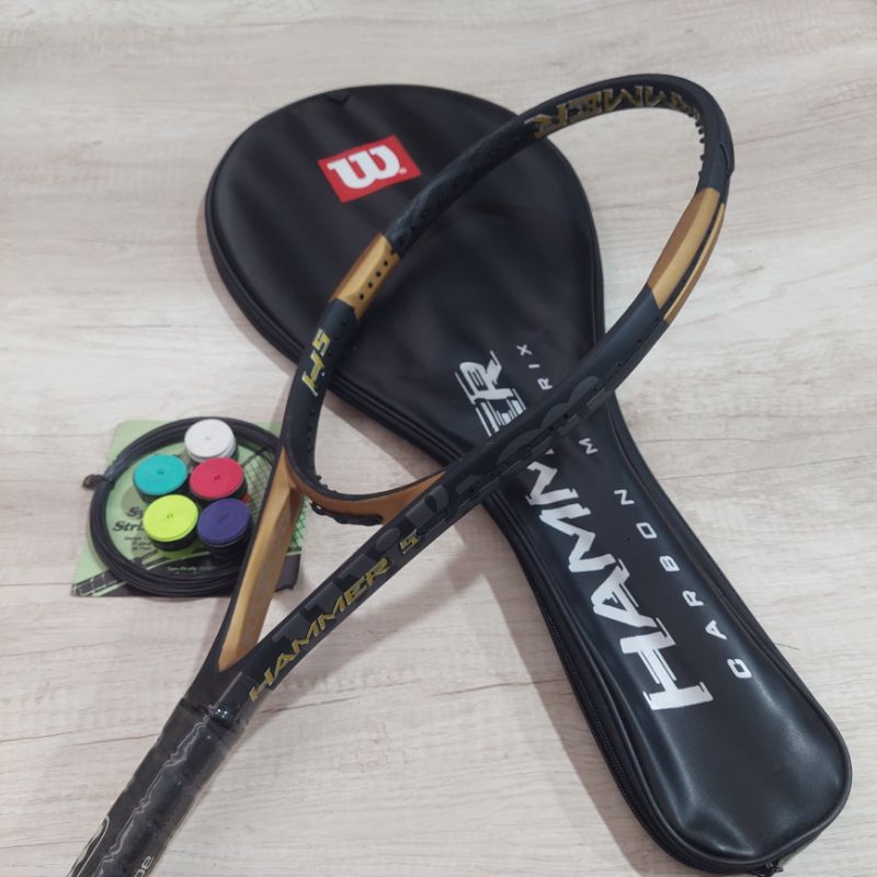 Jual RAKET TENIS WILSON HAMMER MATRIX 5 GOLD SIAP PAKAI SUDAH TERPASANG ...