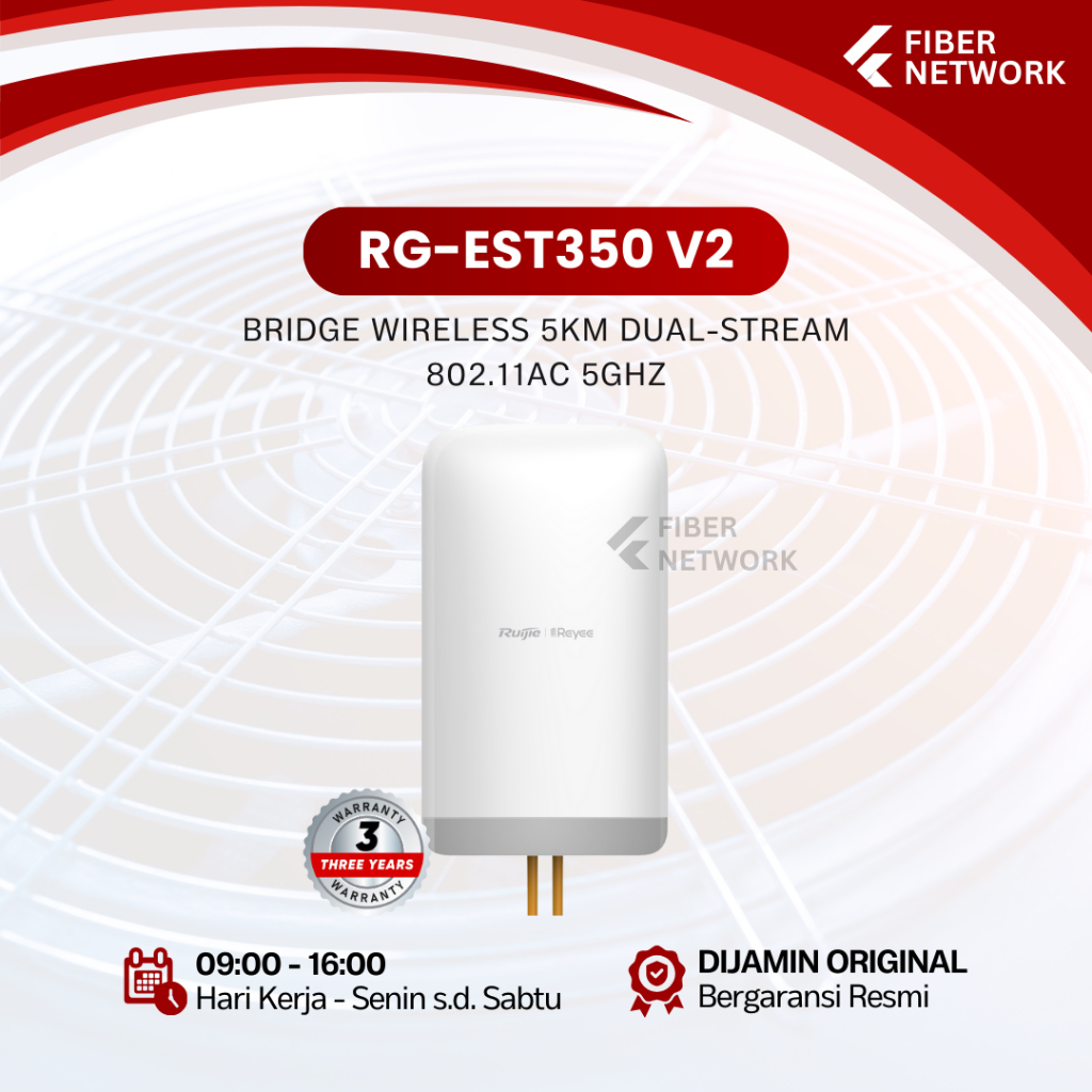 Jual RG-EST350 V2 RUIJIE REYEE 5GHZ DUAL-STREAM 5KM WIRELESS BRIDGE ...