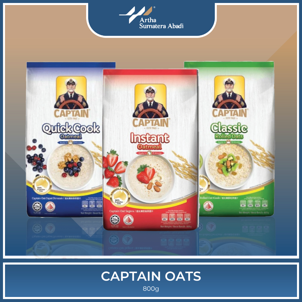 Jual CAPTAIN OATS 800GR | Variant Instant, Quick Cook, Classic Rolled ...
