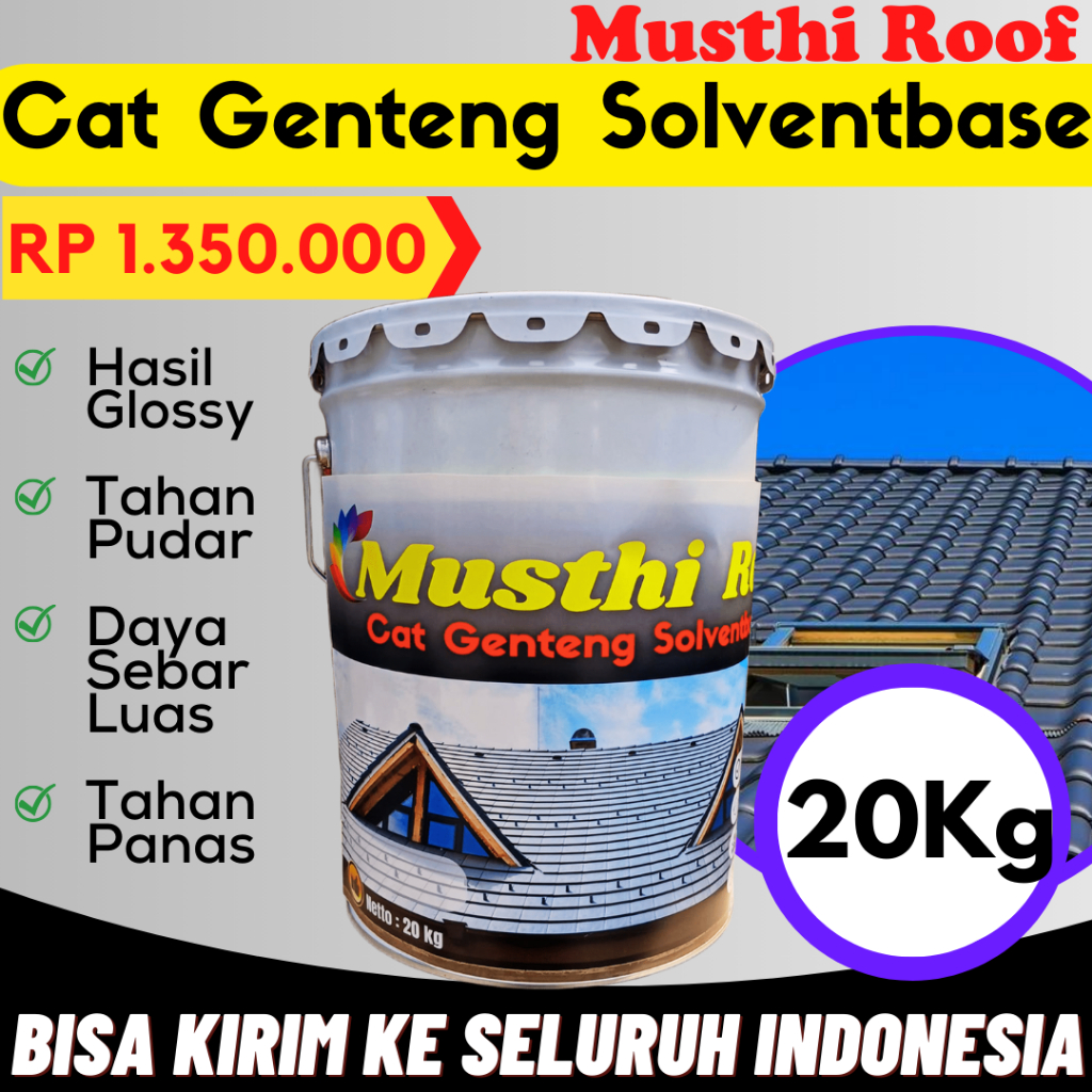 Jual Cat Genteng Solventbase MusthiRoof 20 Kg Mengkilap Utk Seng ...