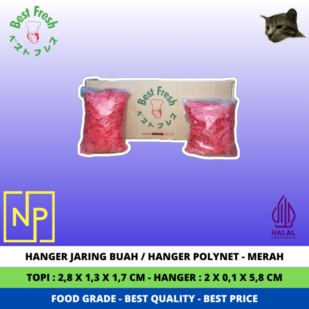 Jual Gantungan Jaring Buah / Hanger Polynet - BEST FRESH - Merah ...