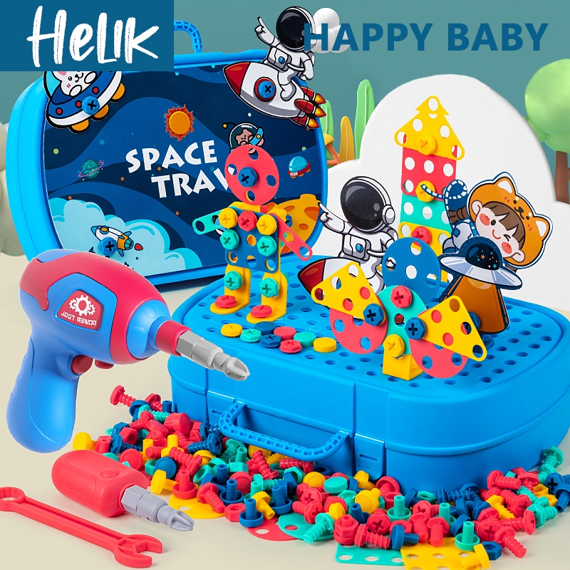 Jual Mainan Bor Listrik Mainan Tool Set Mainan Sekrup Anak Mainan ...