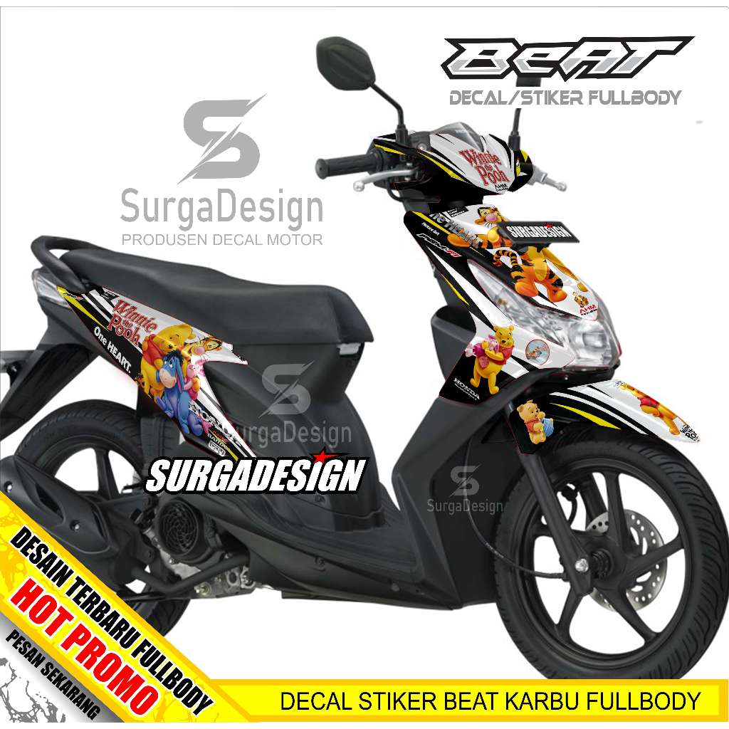 Jual STIKER BEAT KARBU WINNIE THE POOH FULL BODY, DECAL BEAT KARBU ...