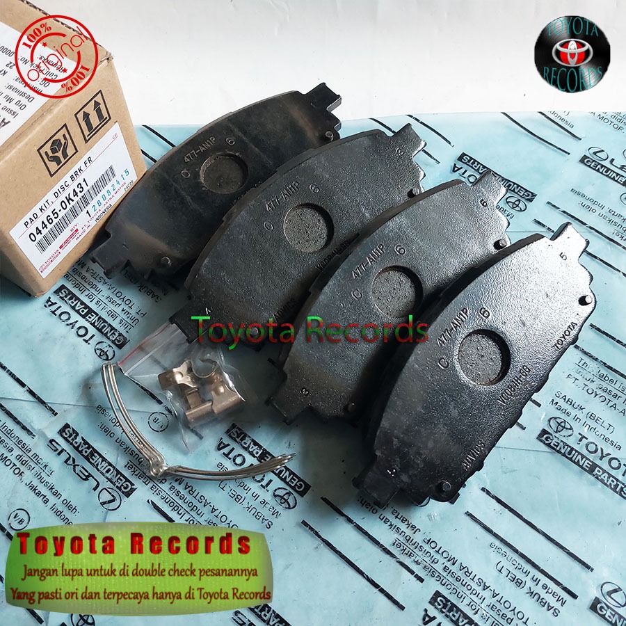 Jual Kampas Rem Depan Innova Reborn 2016-UP Brake Pad Shoe Original Genuine Toyota 04465-0K431 ...
