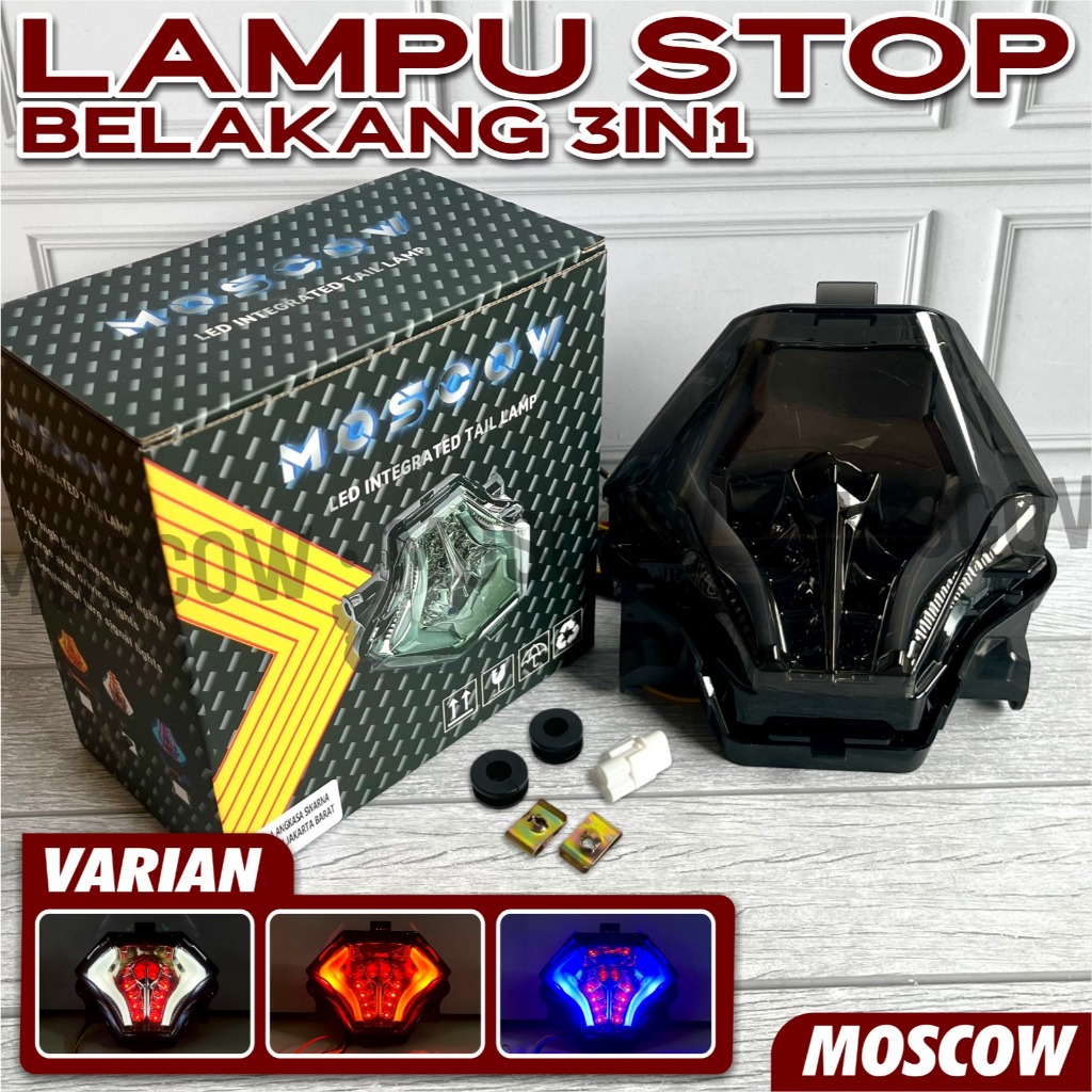 Jual Lampu Stop Belakang 3in1 ORIGINAL merk MOSCOW STOP LAMP lampu belakang motor | 3 Warna ...