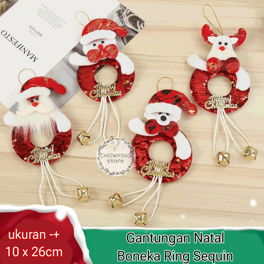 Jual Gantungan Hiasan Dekorasi Ornamen Pohon Natal Boneka Santa Rusa ...