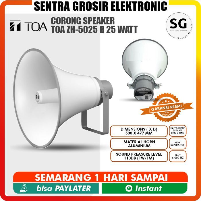 Jual Corong Speaker Toa Horn Speaker Toa Zh-5025 B 25 Watt Murni Toa ...
