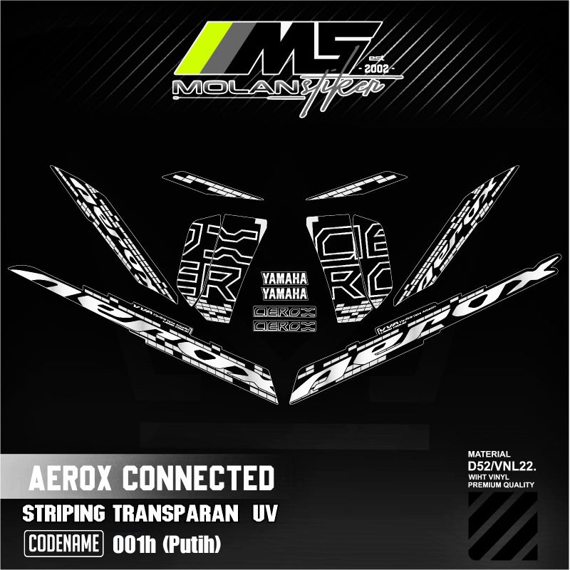 Jual Decal Sticker Striping Variasi Transparan Uv Aerox 155 Connected ...