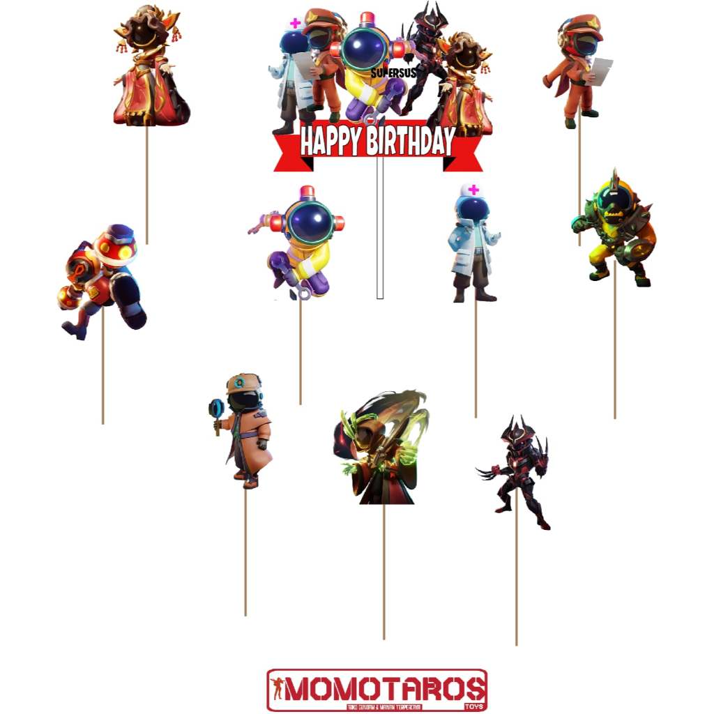 Jual Topper cake Super Sus Game isi 10 pcs | Shopee Indonesia