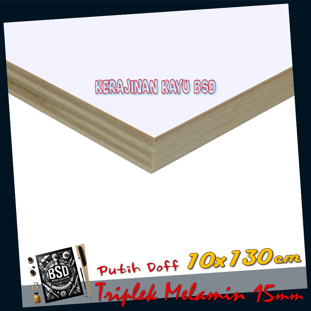 Jual Triplek Putih 15mm 10x150 cm ( 150x10 cm | ISI 2 LEMBAR ) Melamin ...