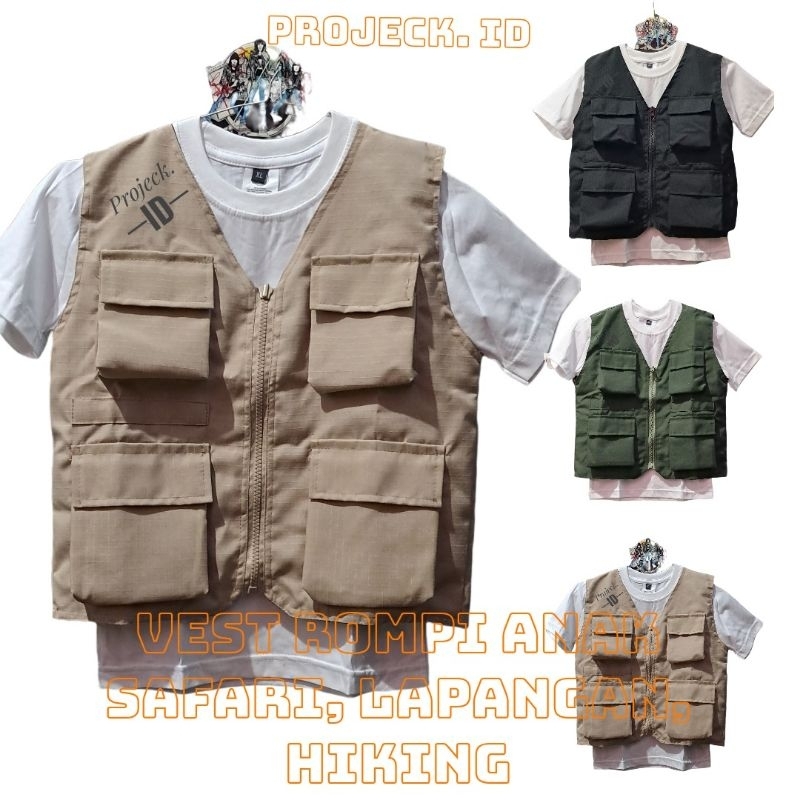 Jual Rompi Anak Safari Bahan Ribstop/Rompi Anak Lapangan/Rompi Anak ...