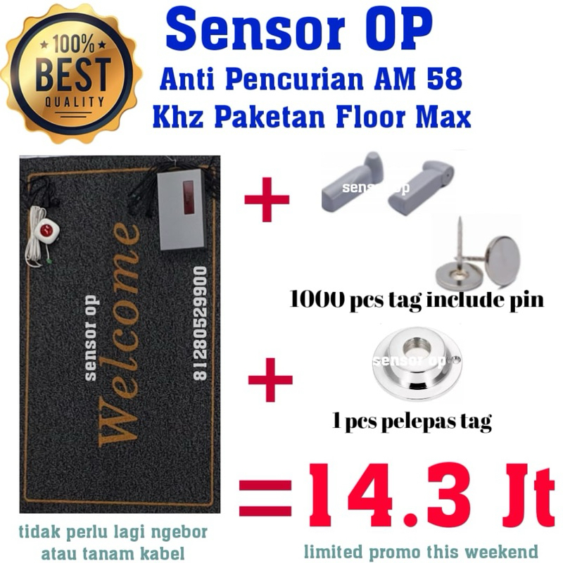 Jual Sensor OP Paketan Floor Max AM 58 Khz include sensor tag pin dan ...