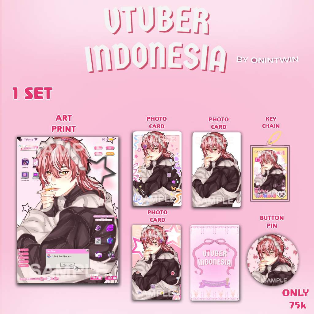 Jual Vtuber Indonesia Maid 1 SET photocard by onintwin / keychain ...