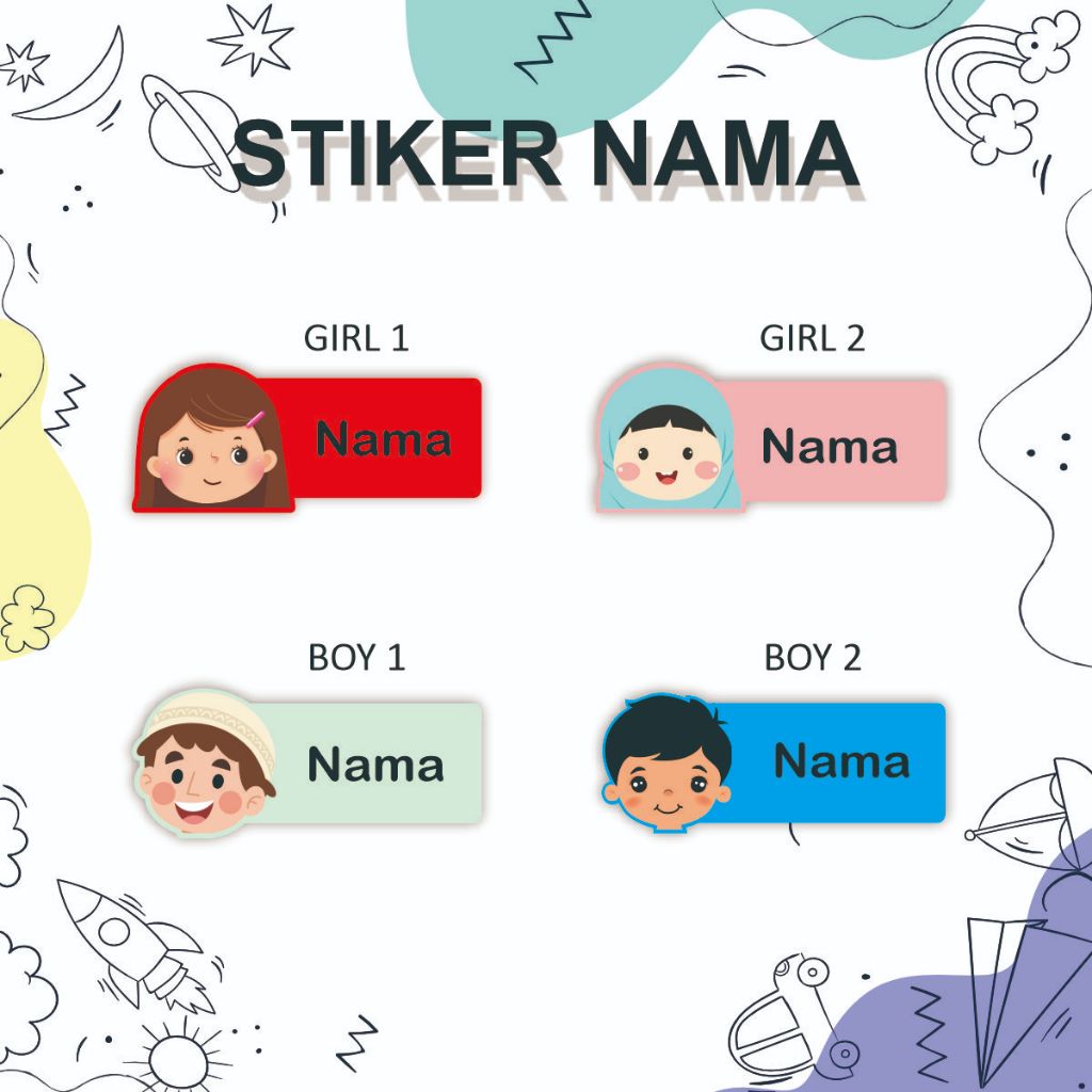 Jual Stiker Nama Anak | Label Nama | Stiker Sekolah | Stiker Buku ...