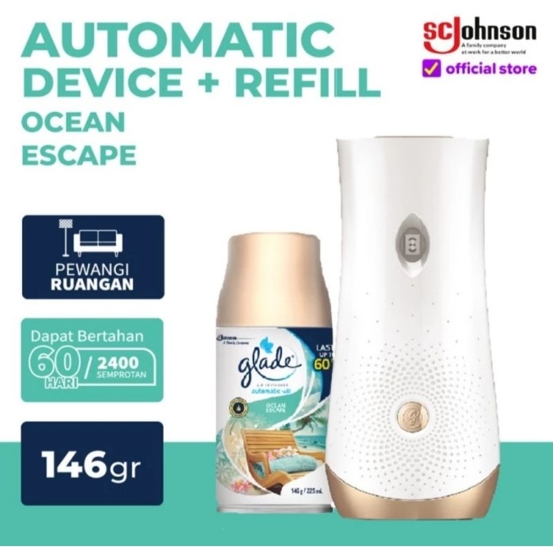 Jual Paket Glade Matic Device + Gratis Refill Ocean Escape 225ml ...