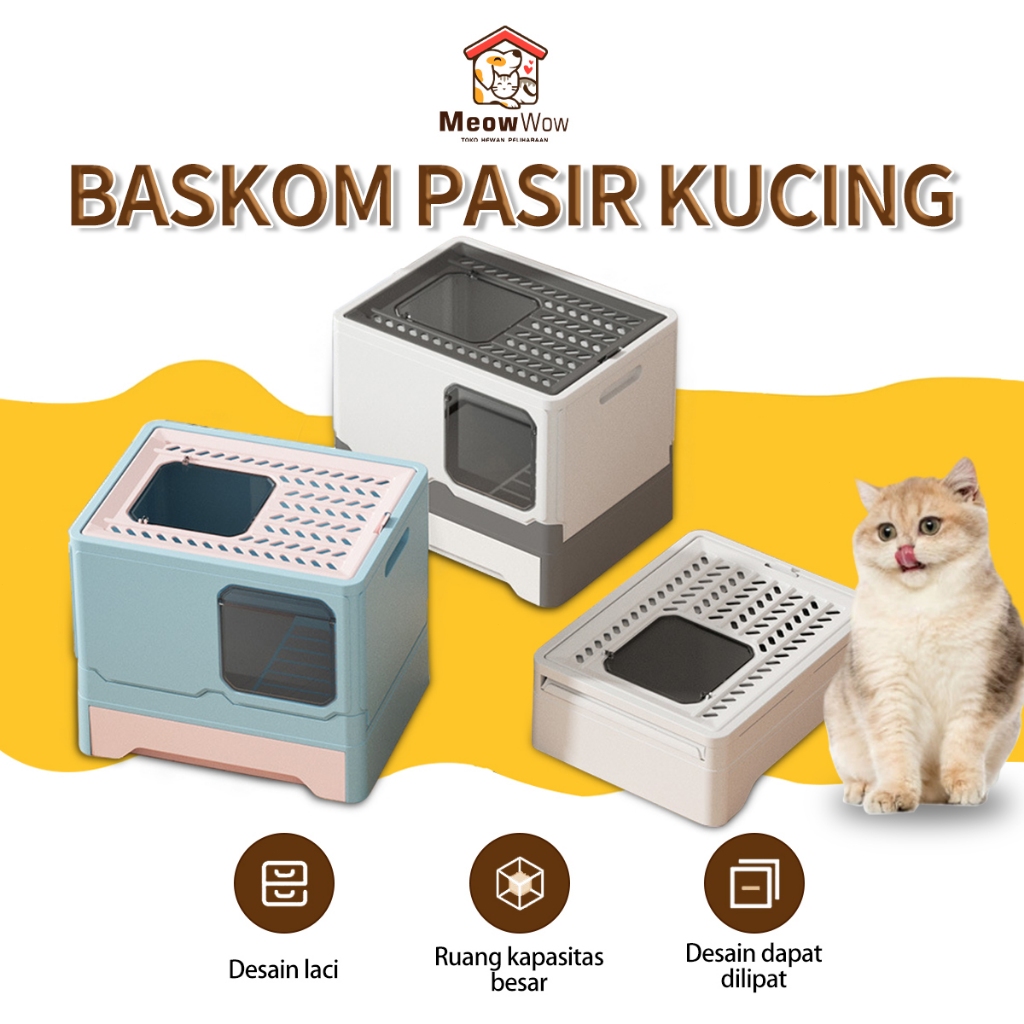 Jual Meow wow Baskom Pasir Kucing /Pelatihan Toilet Hewan Peliharaan ...