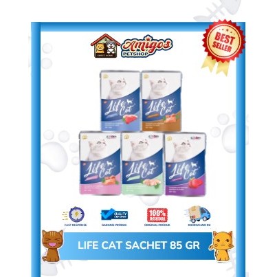 Jual Life Cat Sachet 85gr - Amigos Petshop Makassar | Shopee Indonesia