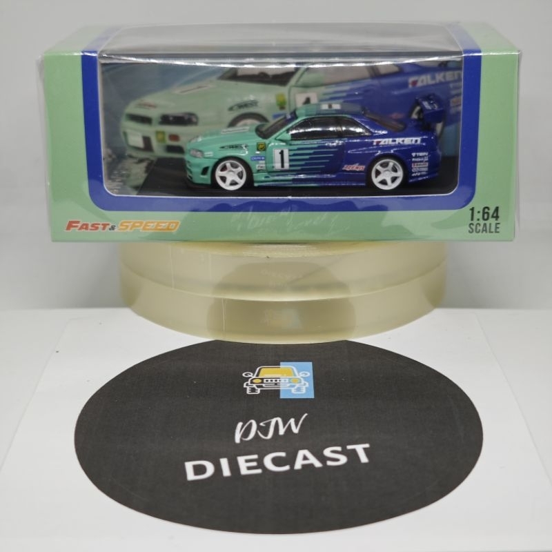 Jual Fast Speed 1/64 Nissan Skyline GTR R34 Falken Livery | Shopee ...