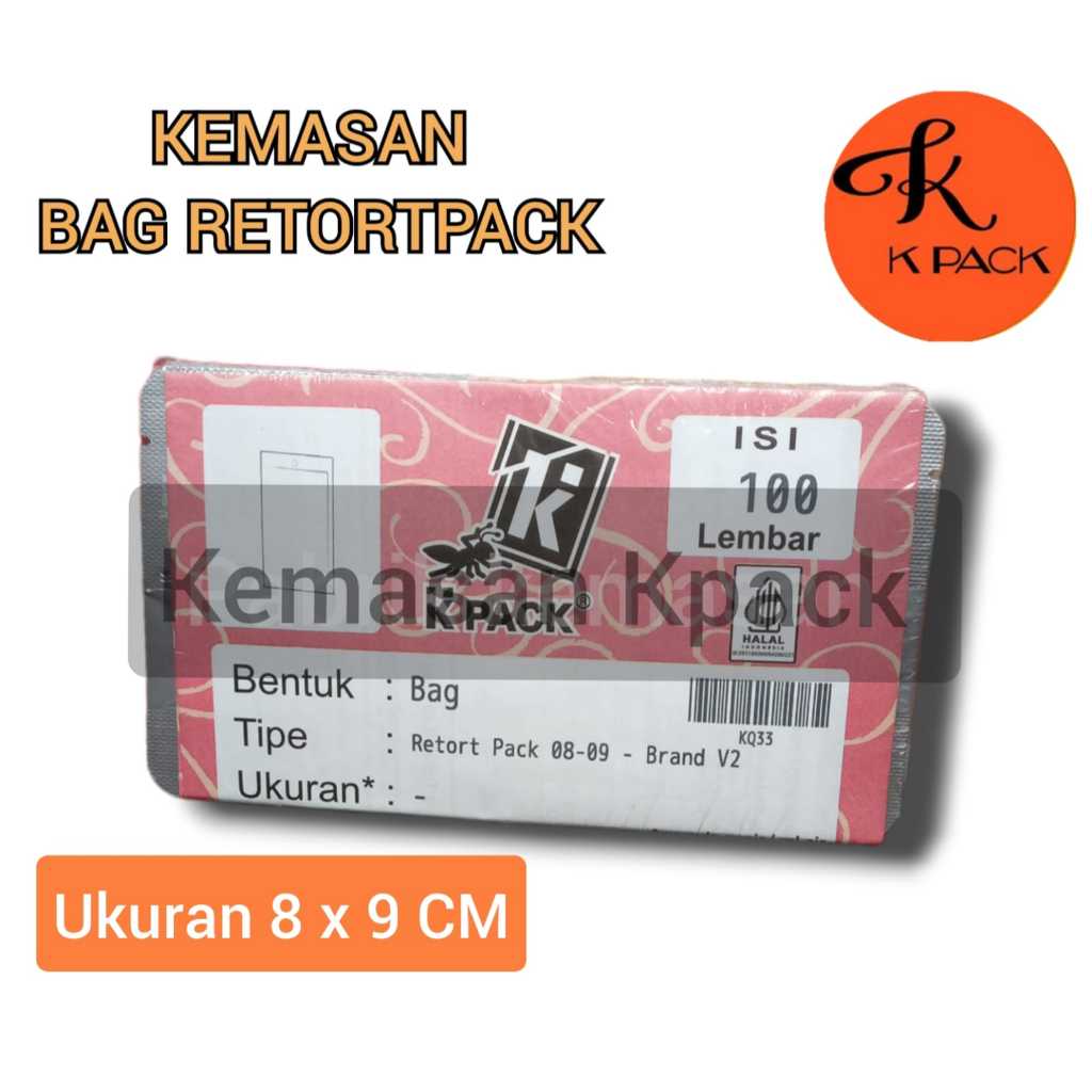 Jual BAG RETORT PACK 8X9 CM KEMASAN FOIL SILVER TAHAN PANAS KPACK ...