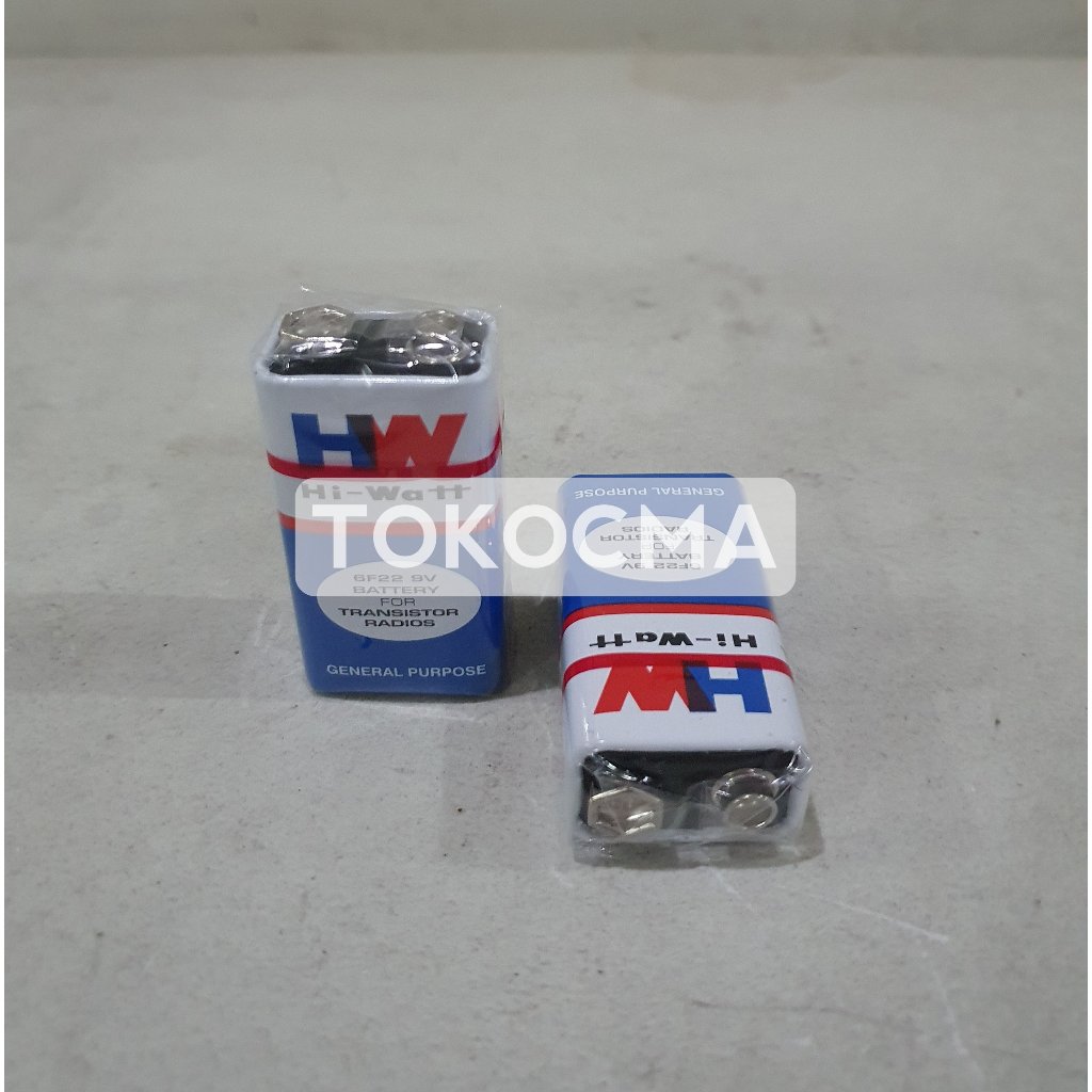 Jual Baterai Kotak/Baterai Petak/Battery 6F22 9V Hi-Watt Rechargeable ...