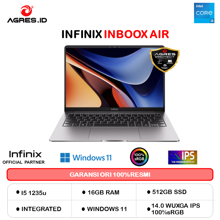 Jual INFINIX INBOOX AIR I5 1235U 16GB 512GB W11+OHS 14.0WUXGA IPS ...